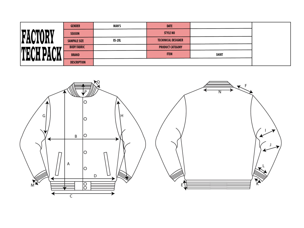 Clothing technical draw, flat sketch and tech pack | Upwork