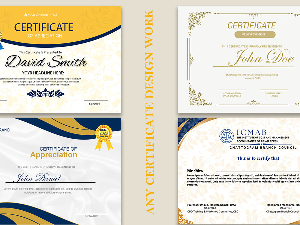 Certificate design, diploma and award certificate | Upwork