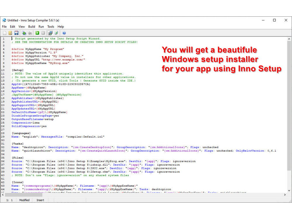 An amazing Windows installer of your software in open source Inno Setup ...