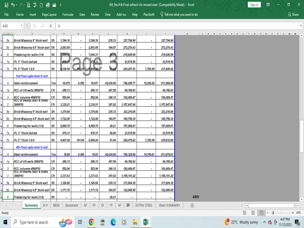 An Interim Payment Certificate (IPC)/Bill for a construction project ...