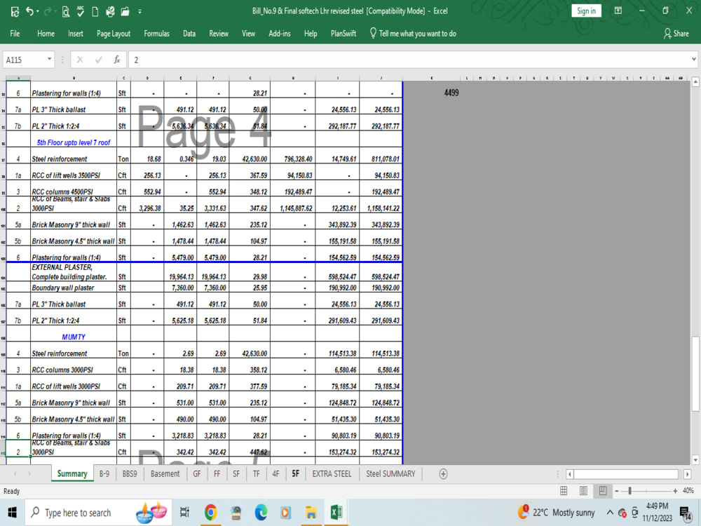 An Interim Payment Certificate (IPC)/Bill for a construction project ...