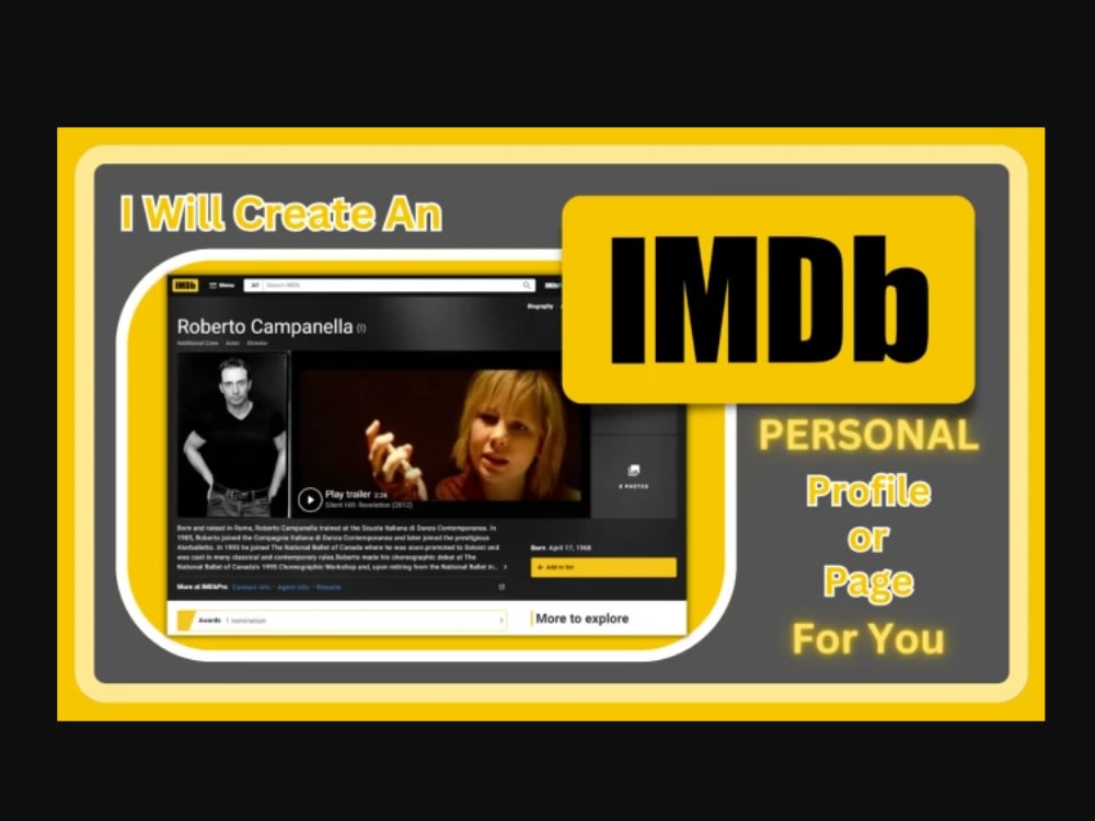 Perfect IMDb celebrity profile for yourself | Upwork