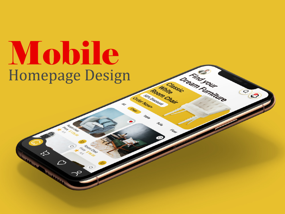 Mobile or website homepage design, UI design, website or mobile app ...