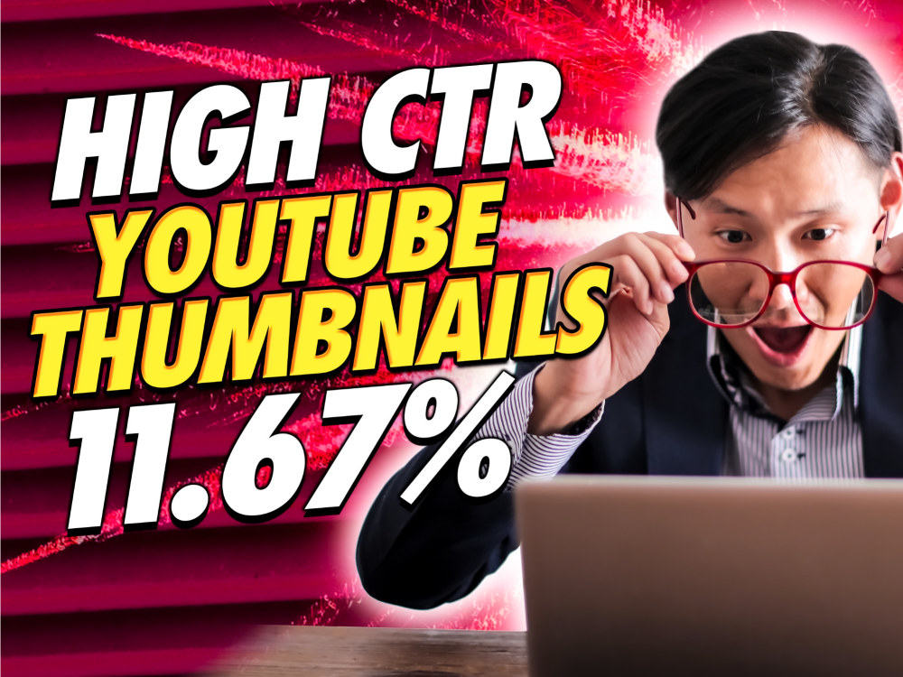 Eye-Catchy, High CTR 10% Guaranteed! Professional YouTube Thumbnail Designs | Upwork