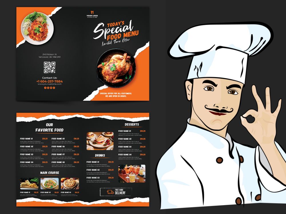An awesome eye catchy restaurant food menu design | Upwork