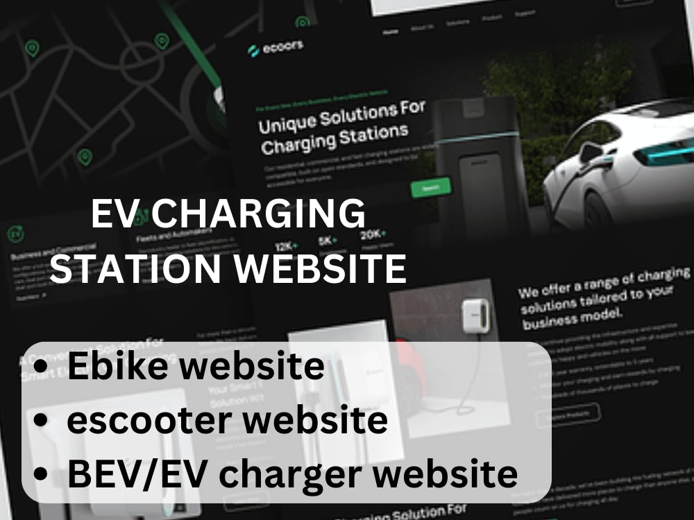 Ebike/Escooter website, EV website, Ev charging station website ...