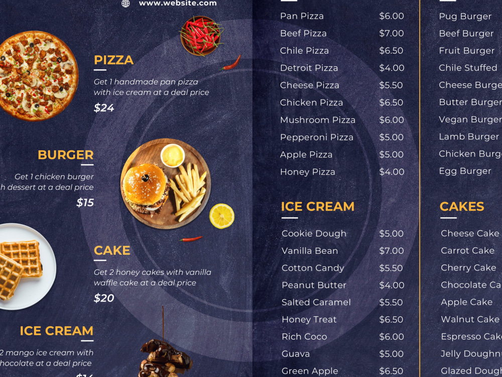 A fantastic menu design | Upwork