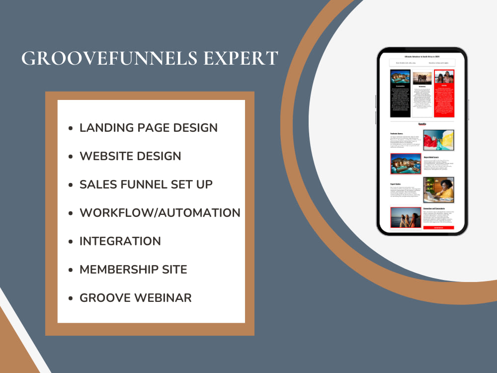 Sales funnel and websites in groove funnel, clickfunnels, simvoly ...