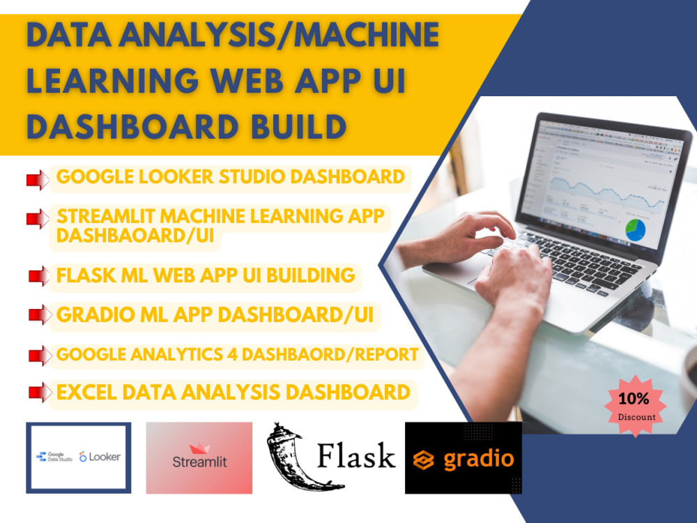 Streamlit/Flask ML web app UI| Looker Studio/Excel/Sheets dynamic dashboard | Upwork