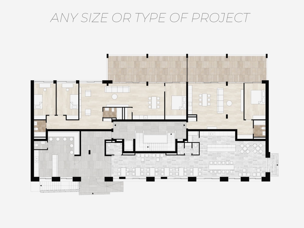 2d architectural floor plan for real estate agent or architectural ...