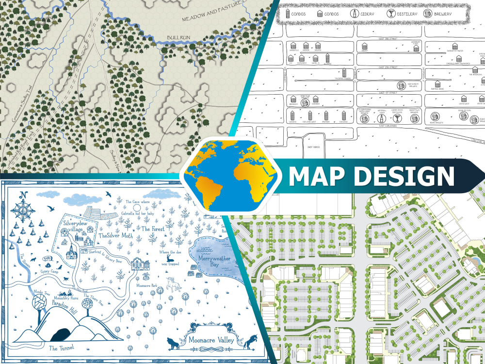 A custom made vector map, a site plan, or a floor plan in any style ...