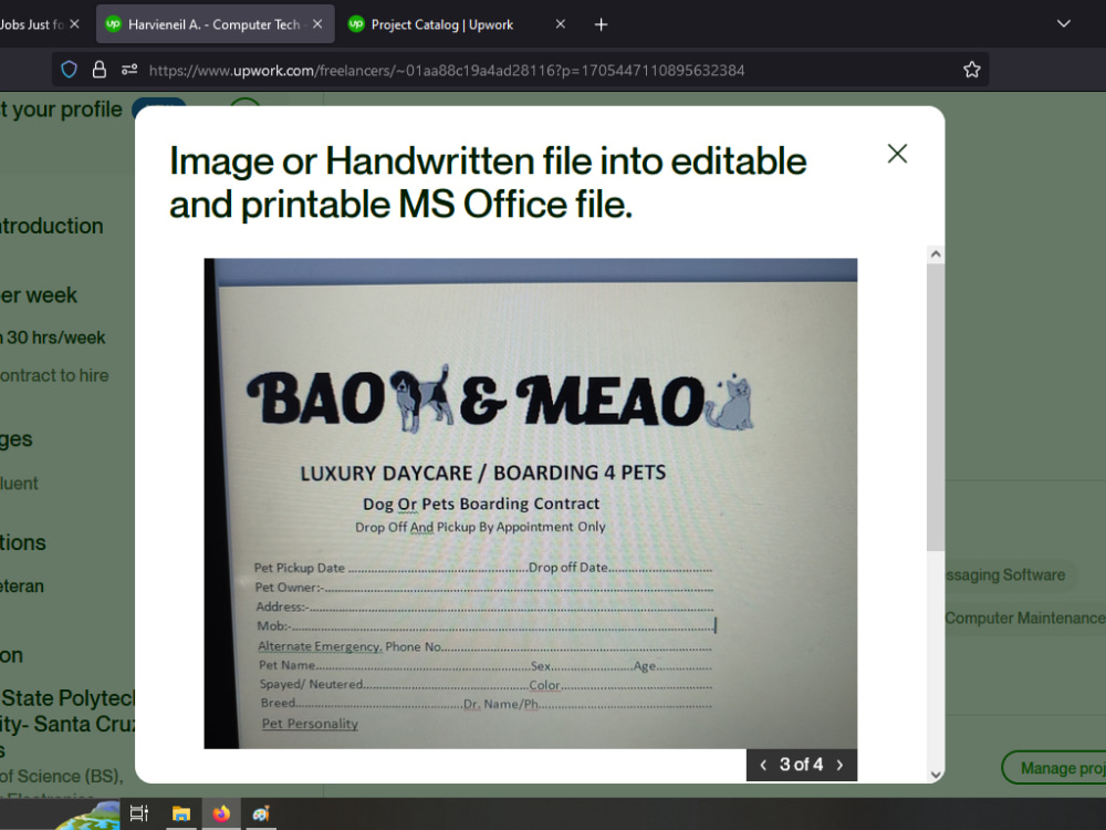 A image or handwritten file to an editable and printable MS Word file ...