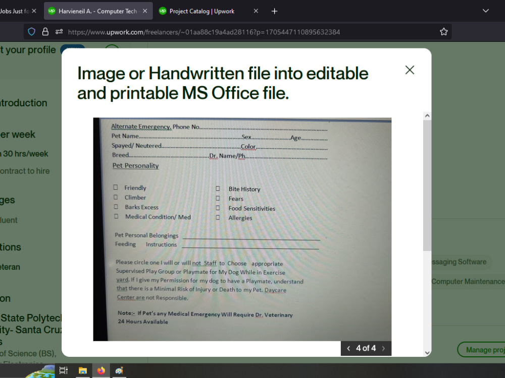 A image or handwritten file to an editable and printable MS Word file ...