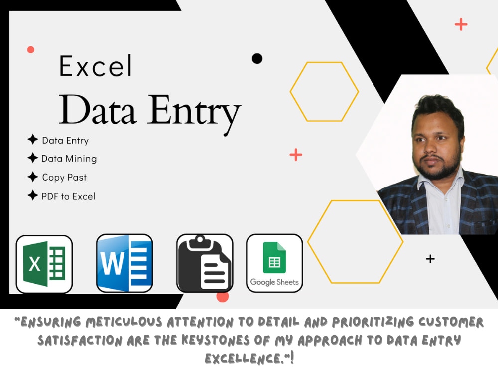 Data entry , copy past , excel data entry, pdf to excel, excel to pdf | Upwork