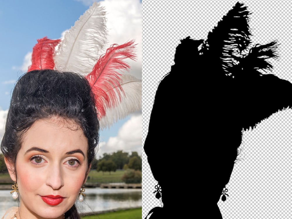 A photo hair masking-alpha masking-layer masking-transparent masking ...