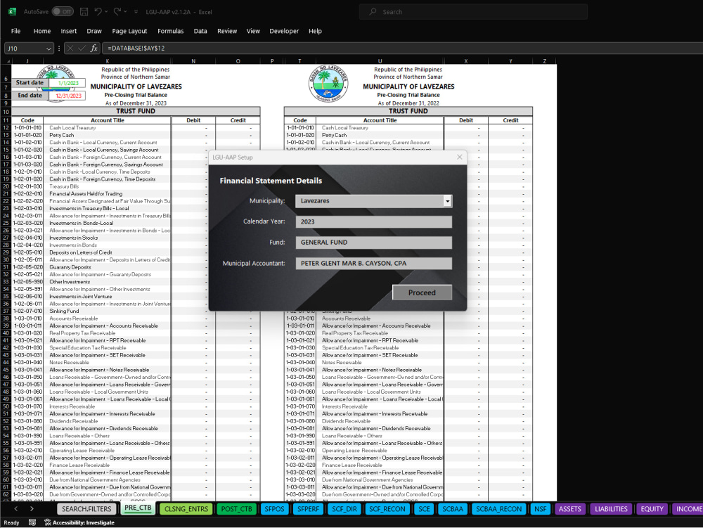 Excel-based Accounting Application/System for Local Government Units ...
