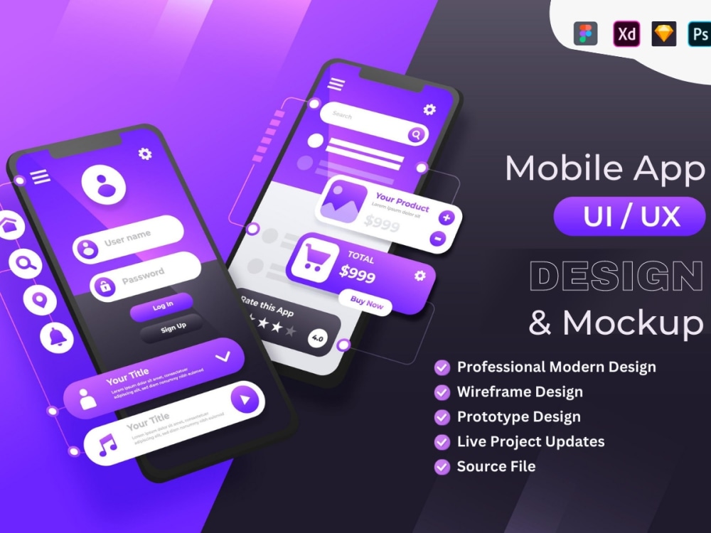 A modern mobile app UI UX design for ios and android using Figma | Upwork
