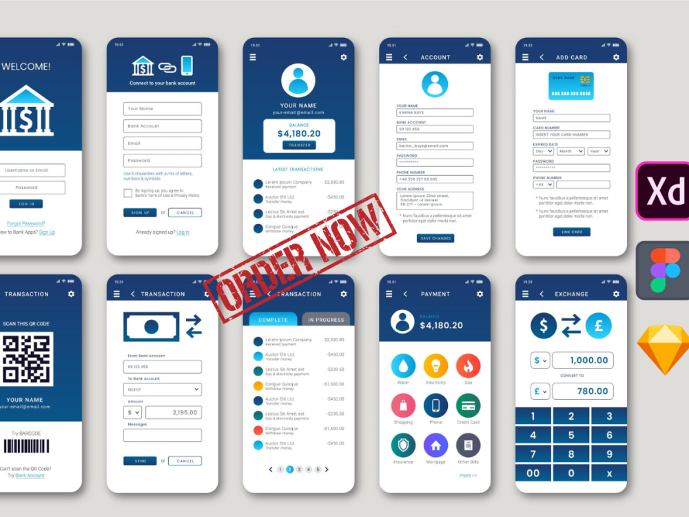 A modern mobile app UI UX design for ios and android using Figma | Upwork
