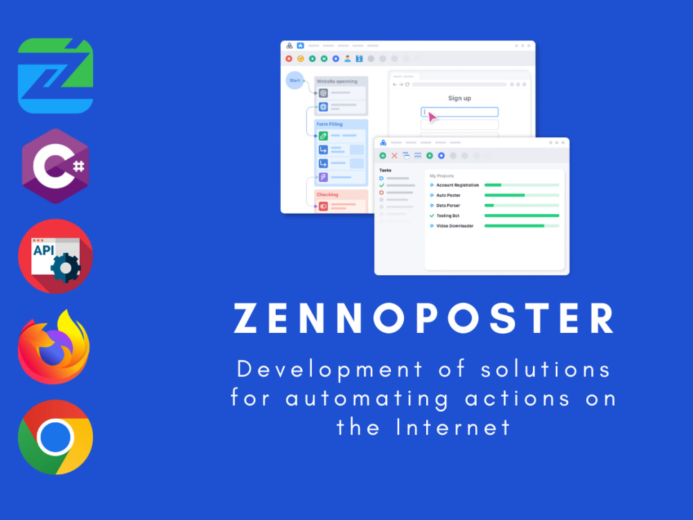 A program written using Zennoposter (browser emulation or web requests) | Upwork