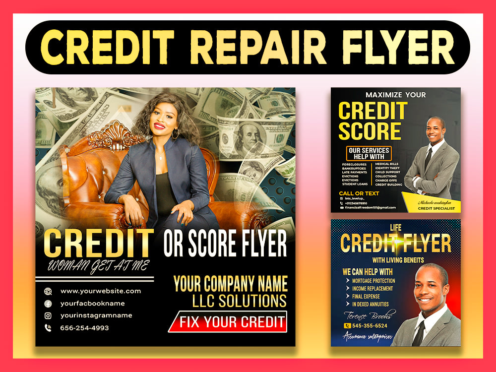 Credit repair flyer, credit score repair flyer design and specialist ...