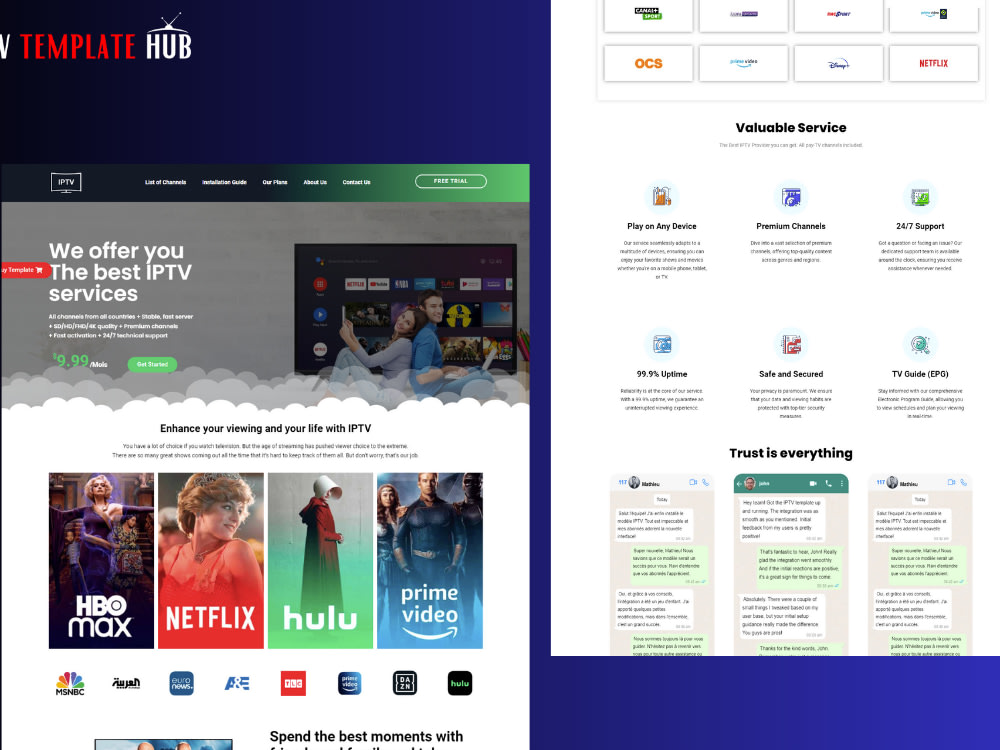 A Customized One-Page Template for Your Streaming Service | Upwork