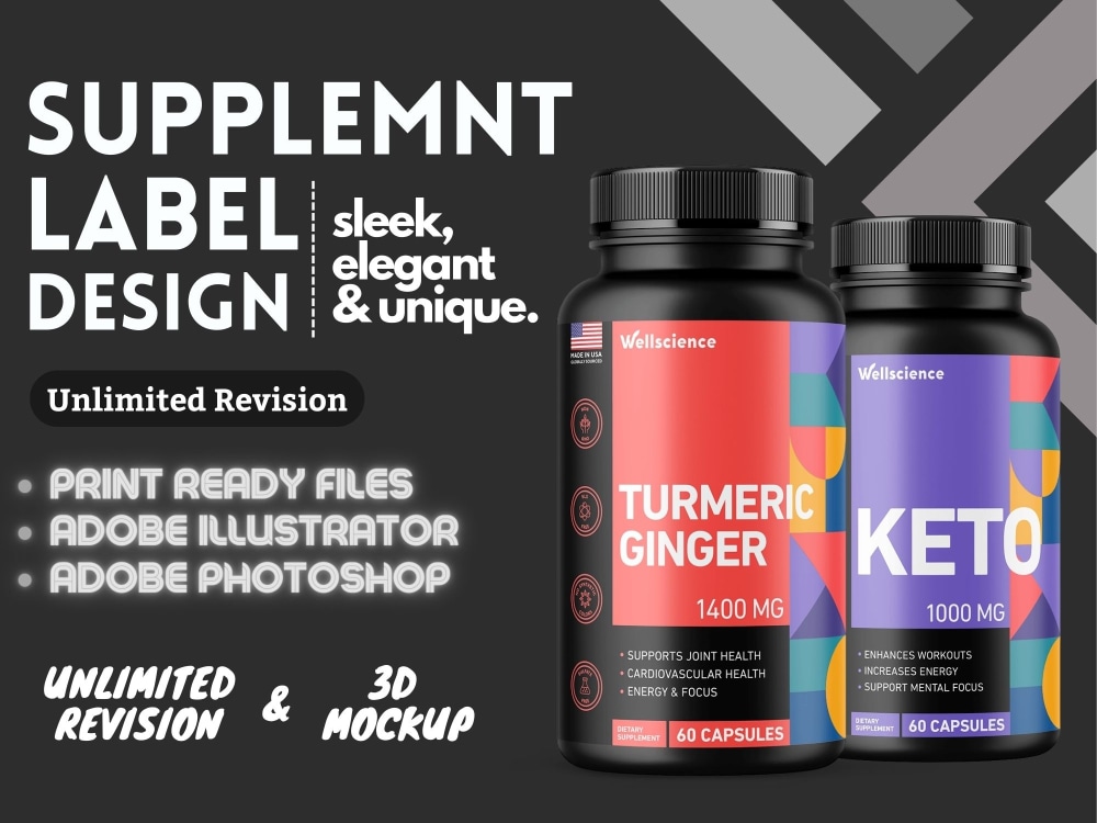 Professional Label Design and Supplement Label Design for your project ...