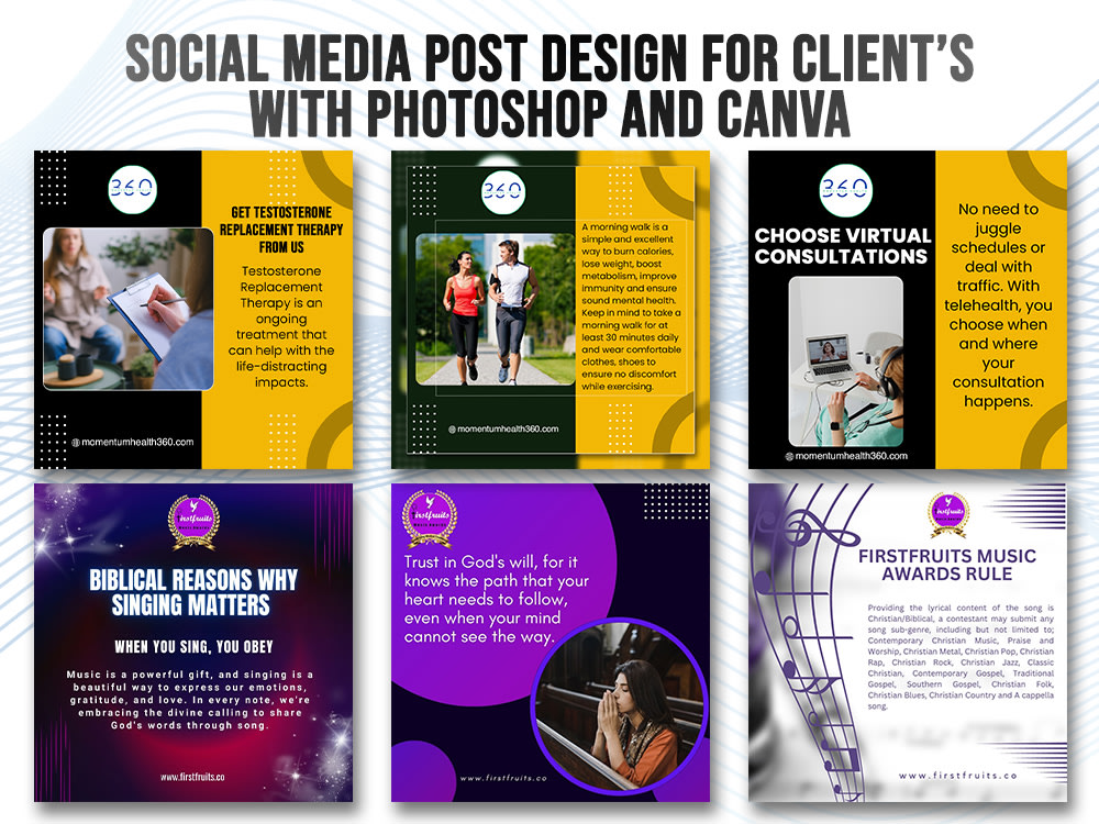 Creative post designs for Facebook|Twitter|Instagram|LinkedIn | Upwork
