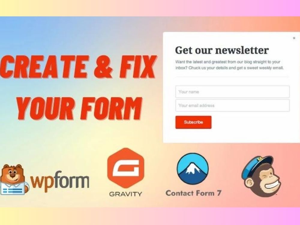 Gravity form, contact form 7, wp form, popup form, mailchimp form | Upwork