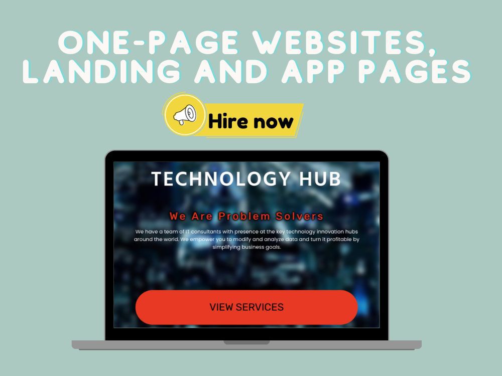 One Page Website | Landing Page | App Page | Landing Page for Mobile ...