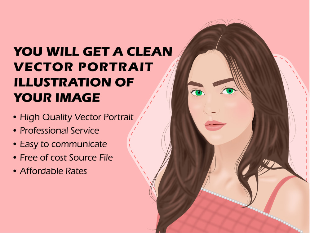 A clean vector portrait illustration of your image | Upwork
