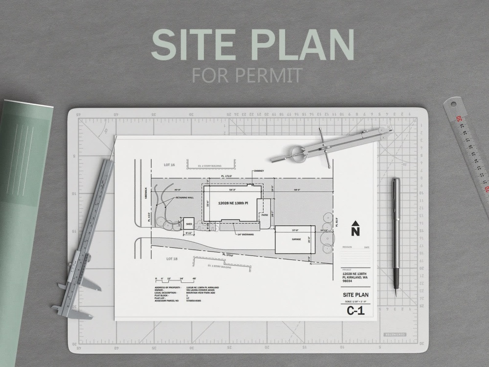 Architect site map, plot plan, lot subdivision for permit in 24 hours ...
