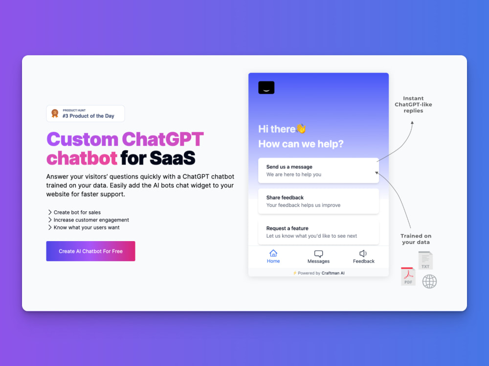 An AI chatbot builder SaaS app (like Chatbase, CustomGPT, etc) | Upwork
