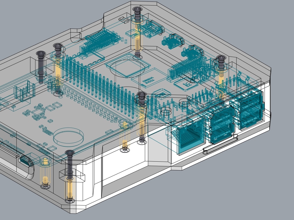 A PCB enclosure (body) design is ready for prototyping/manufacturing ...