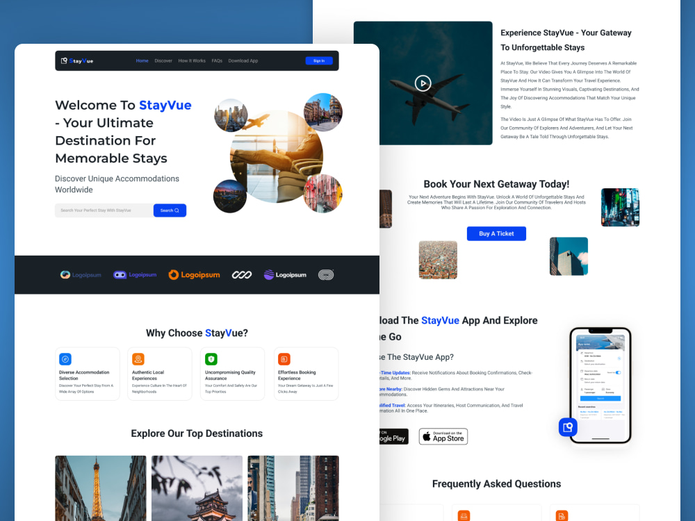 A landing page with a modern, clean interface | Upwork