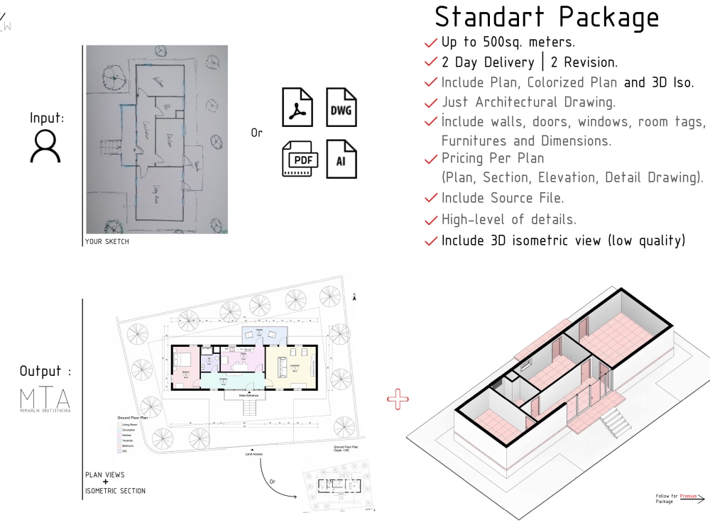 Autocad 2D drawing from your sketch | Upwork