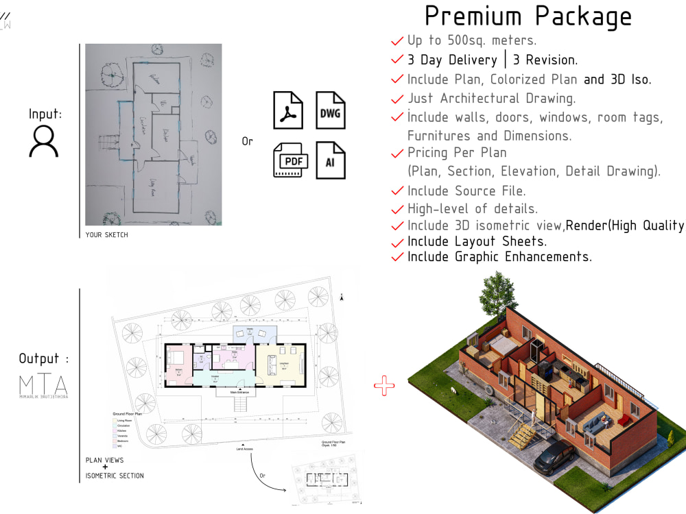 Autocad 2D drawing from your sketch | Upwork
