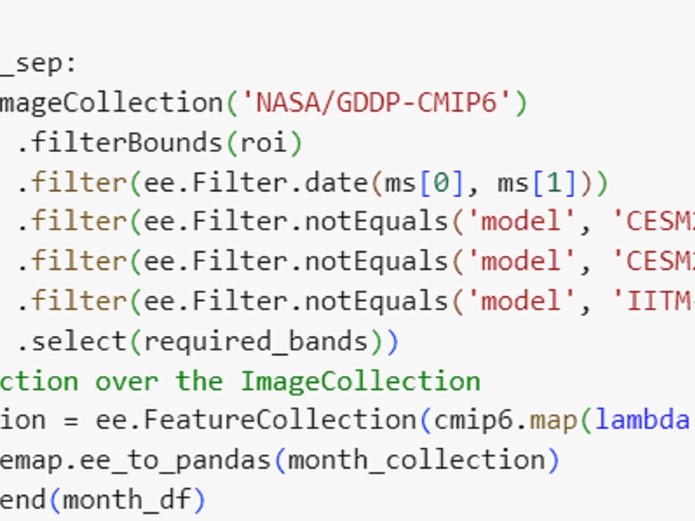 A optimized python script for downloading CMIP6 data in Google Earth Engine | Upwork
