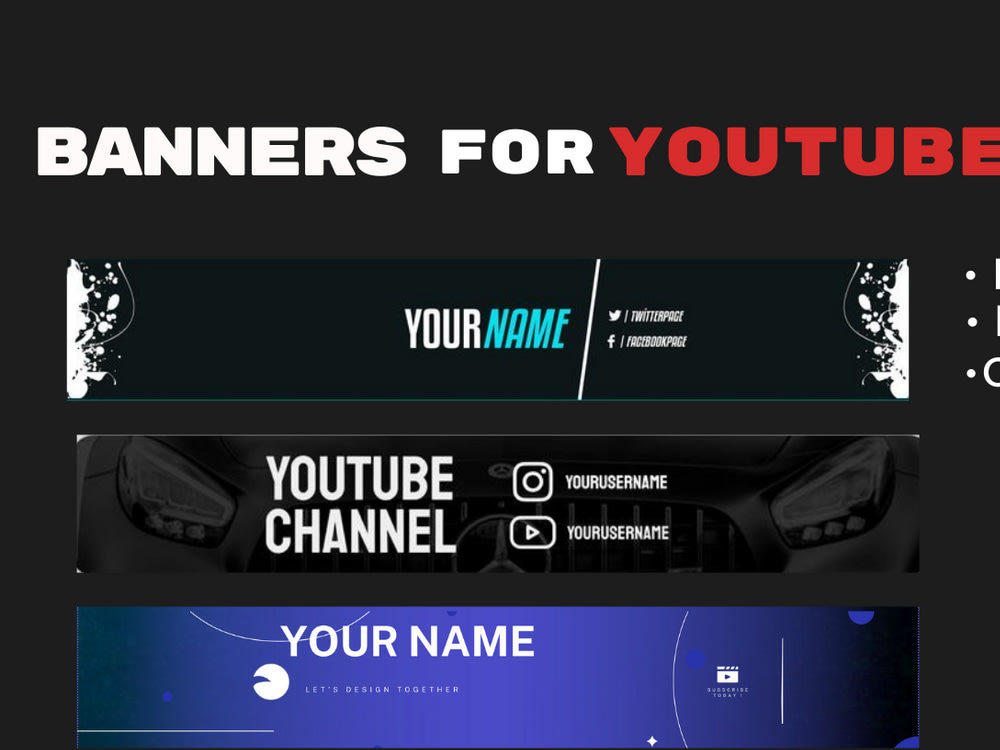 Epic: Custom YouTube Banner Designs Tailored Just for You!" | Upwork