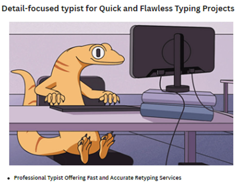 "Detail-Focused Typist for Quick and Flawless Typing Projects" | Upwork