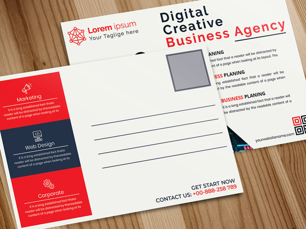 A professional postcard design , promotional postcard design | Upwork