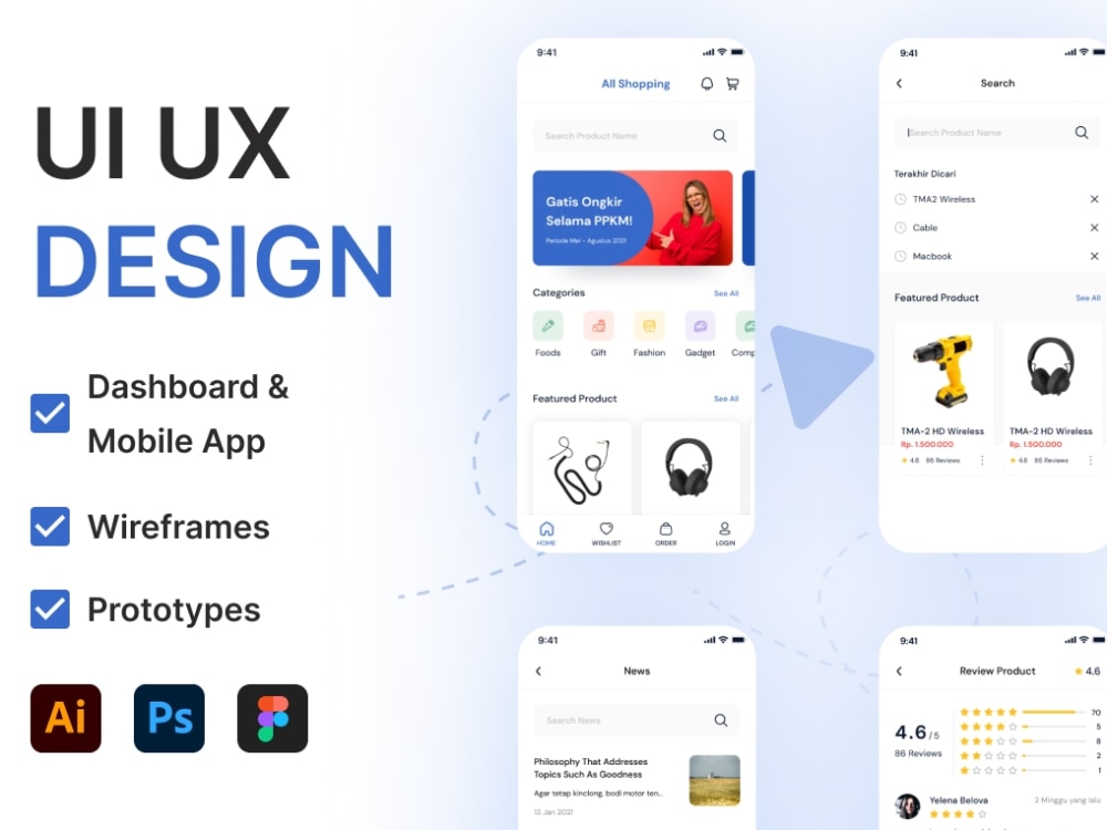 Mobile app and Dashboard UI/UX design | Upwork