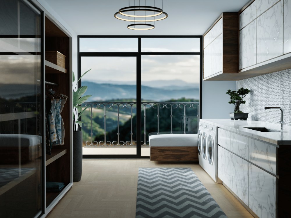 A 3D model & render of an interior Laundry Room | Upwork