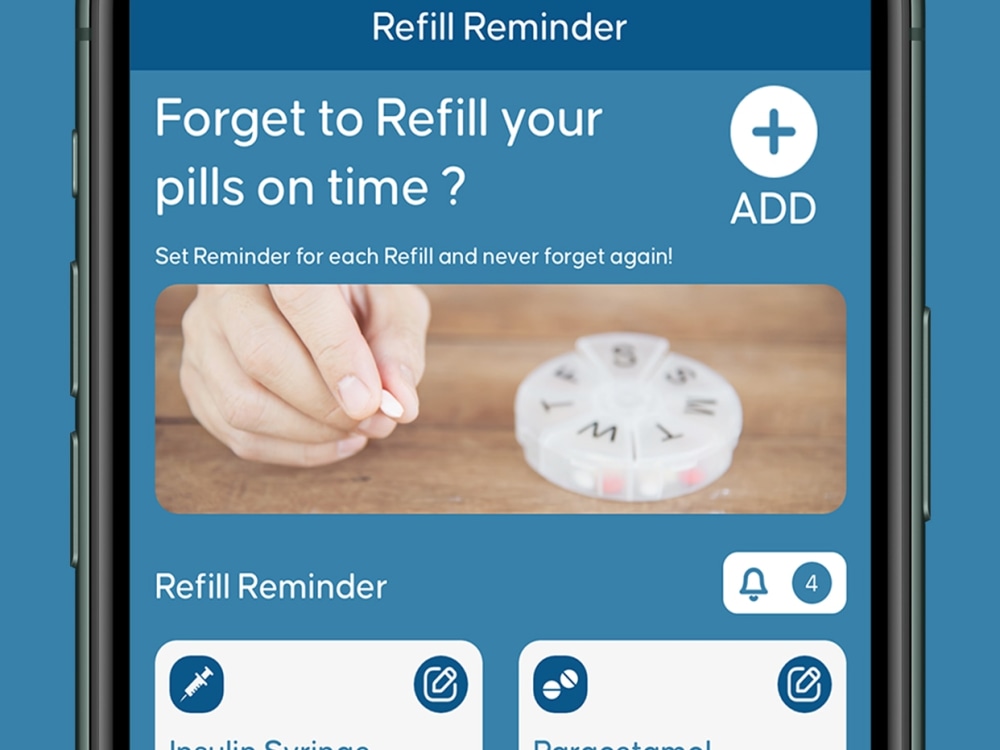 DEVLOPED A UI DESIGN OF PILL REMINDER IOS APP | Upwork