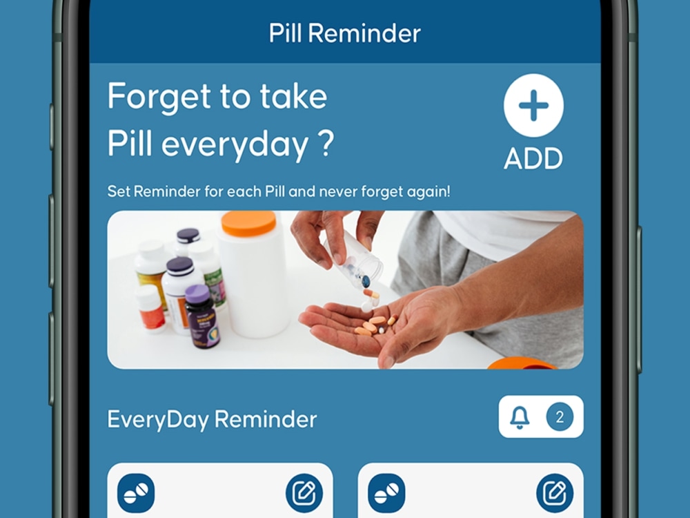 DEVLOPED A UI DESIGN OF PILL REMINDER IOS APP | Upwork