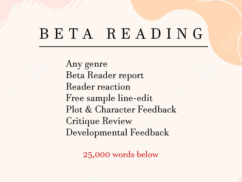 Genuine beta reader report (25k words below) | Upwork