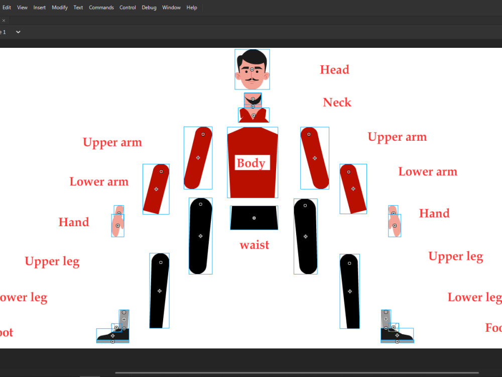 Fully rigged 2d character model for animation | Upwork