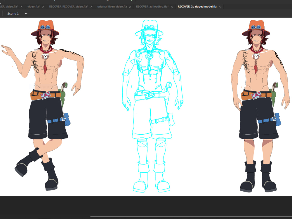 Fully rigged 2d character model for animation | Upwork