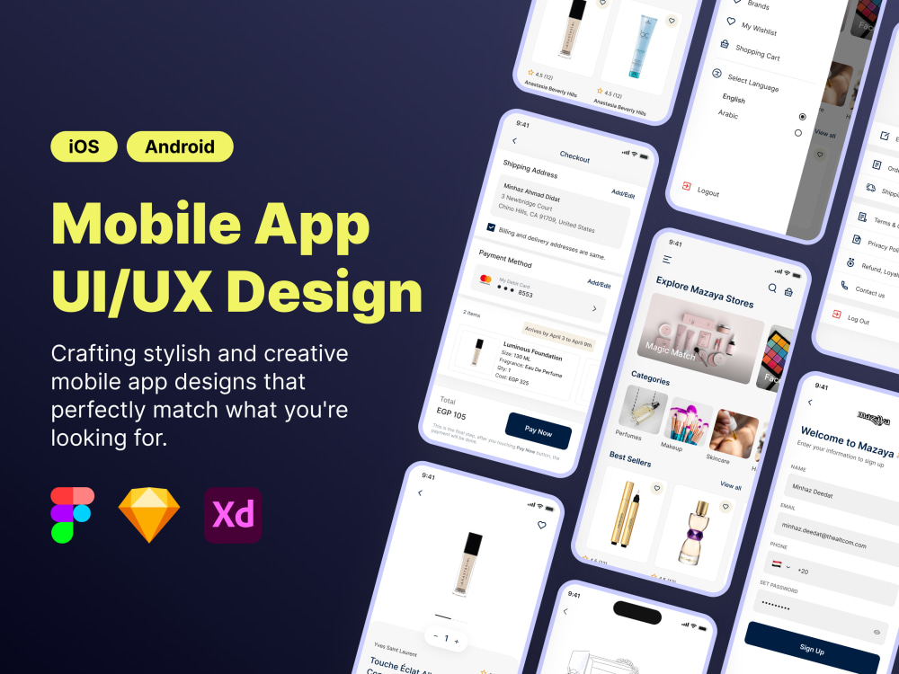A unique mobile app design for your app - UI/UX Design - mobile app ...