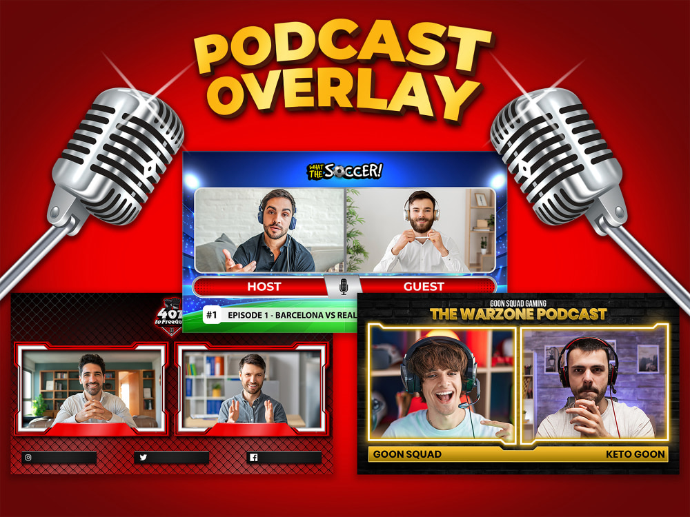 Cool overlay and border for your podcast | Upwork