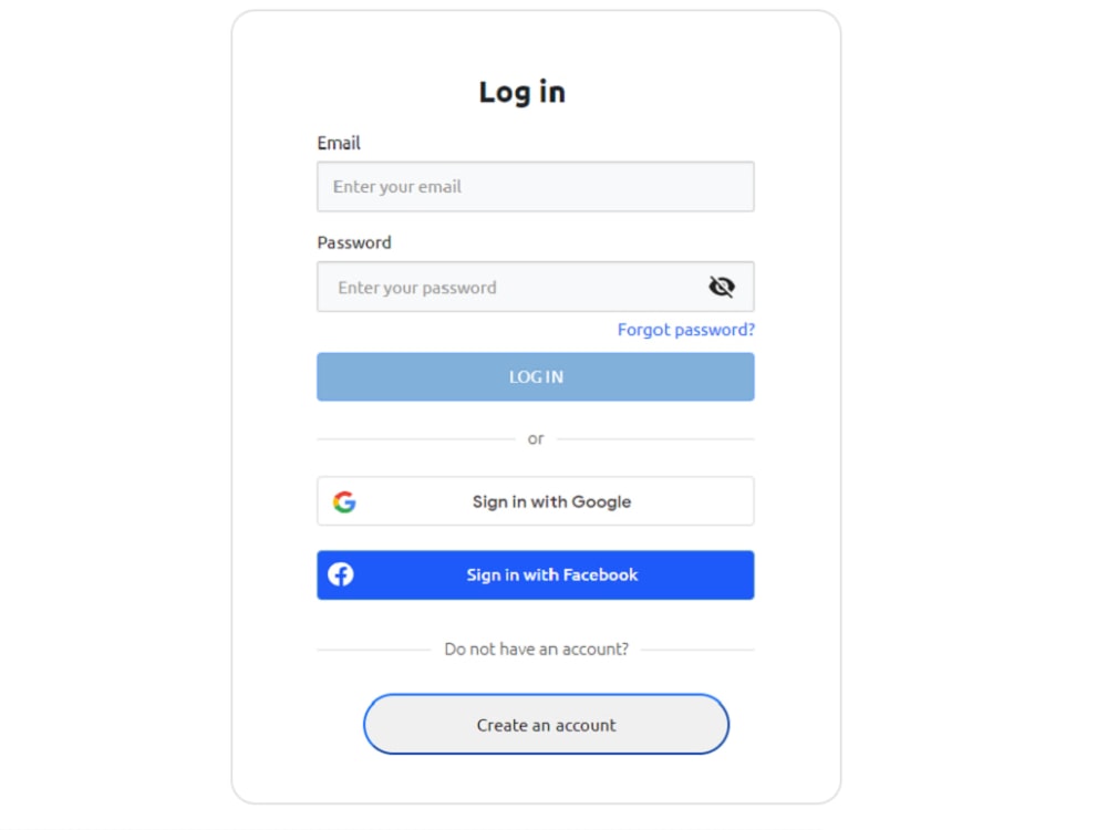 Signup and login page | Upwork